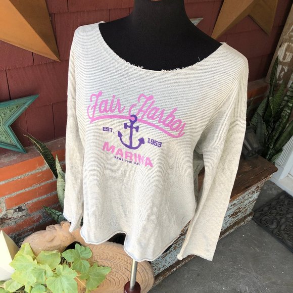MV Sport | Tops | Nautical Fair Harbor Marina Seas The Day Crop Top ...